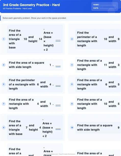 3rd Grade Geometry Worksheet Hard Space Worksheetwise