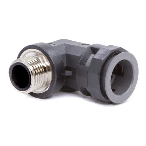 Муфта 90 грд труба коробка с металлической резьбой Dn 12 мм М20х1 5 полиамид цвет черный ДКС