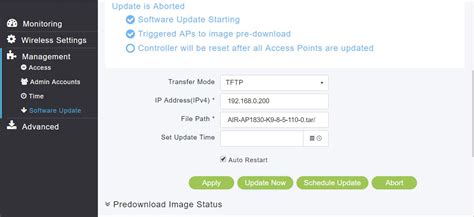 Ap1832i Cantt Upgrade Mobility Firmware By Tftp Server Controller