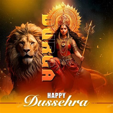 Happy Dussehra 2024 Vijayadashami Greetings With Maa Durga Hd Wallpaper Gec Designs