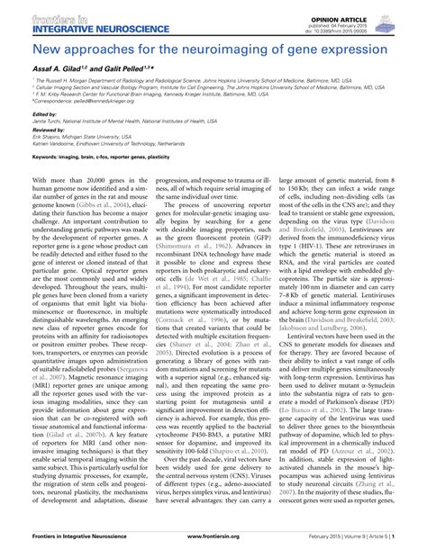 Pdf New Approaches For The Neuroimaging Of Gene Expression