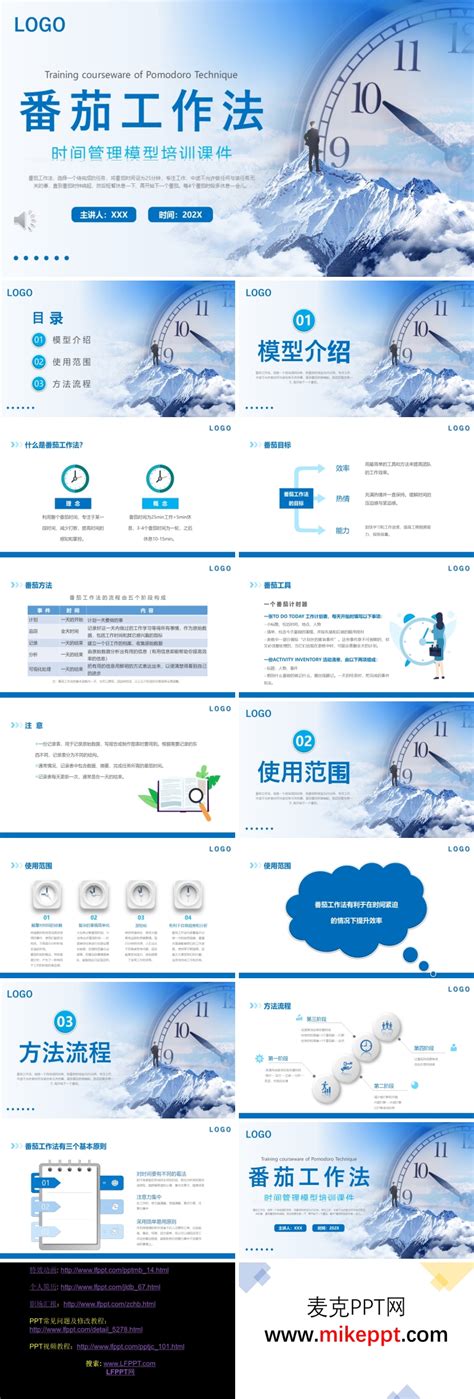 番茄工作法时间管理ppt课件 麦克ppt网
