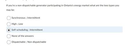 Solved If Youre A Non Dispatchable Generator Participating