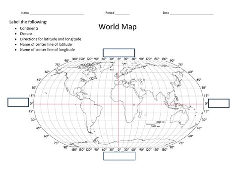 Printable World Map Latitude Longitude Gertrude M Martin
