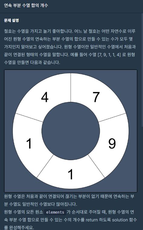 [프로그래머스] 연속 부분 수열 합의 개수 javascript 교공 알고리즘 스터디 48주차