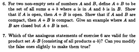 Solved For Two Non Empty Sets Of Numbers A And B Define Chegg
