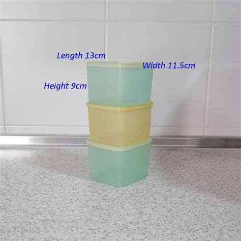 Tupperware Square Round Stackable Food Containers 3 Piece Set [preloved] Furniture And Home