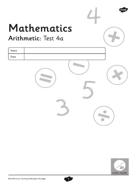 Arithmetic Paper 4a Pdf