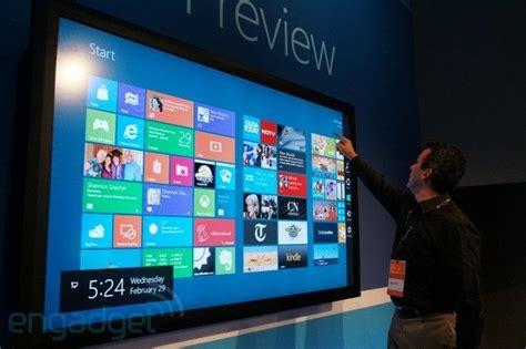 Microsoft Windows 8 On 82 Inch Touchscreen Hands On Video Microsoft Windows Touch Screen