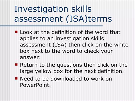 Investigation Skills Ppt