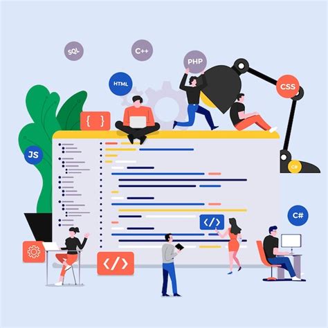 Premium Vector Developer Or Programmer Development Code And Website