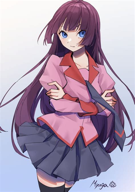 Senjougahara Hitagi Monogatari And 1 More Drawn By Myuga66666 Danbooru