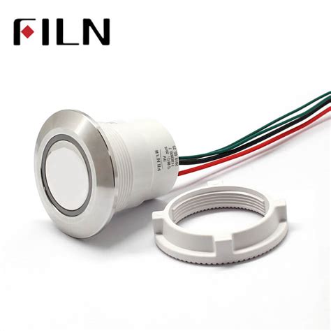 Mm Inch Ring Led Illuminated Wire Weading Metal Push Button