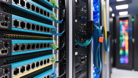 Colorful Network Cables Connect Devices In A Modern Server Room Premium AI Generated Image