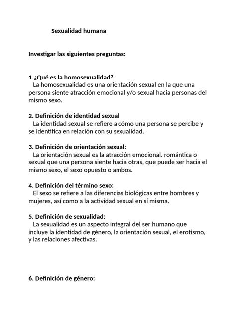 Cuestionario De Sex Humana Pdf
