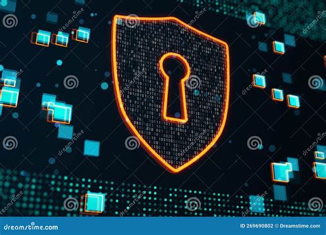 Security Net And Data Protection Concept With Digital Shield Symbol With Covered By Binary Code