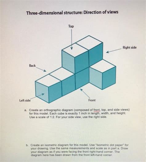 Solved Three Dimensional Structure Direction Of Views A Chegg