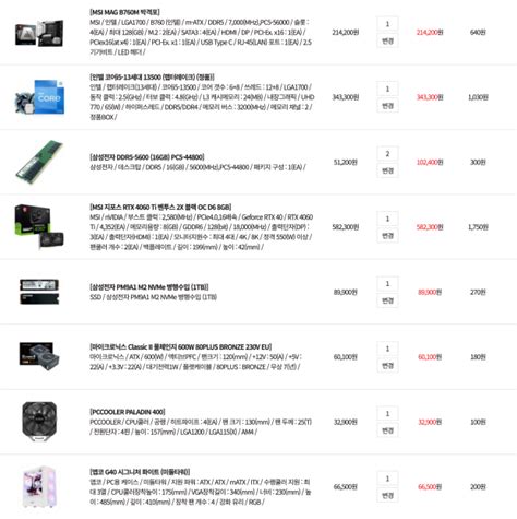 영상편집프리미어프로 애프터이펙트 위주로 사용할 컴퓨터 최종견적 한번 봐주세요 지식in