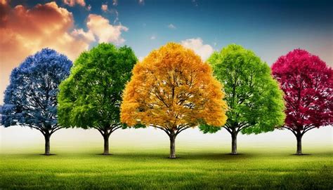 Premium Photo Trees Of Different Colors