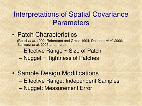 Ppt Strength Of Spatial Correlation And Spatial Designs Effects On Covariance Estimation