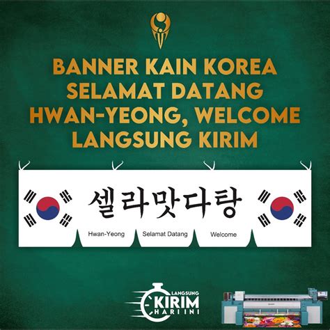 Jual Spanduk Banner Kain Korea Selamat Datang Hwan Yeong Welcome