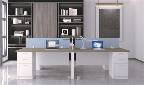 Office Workstation Cluster Of 4 Seater With Fixed Pedestal Office Cubicle Office Partition