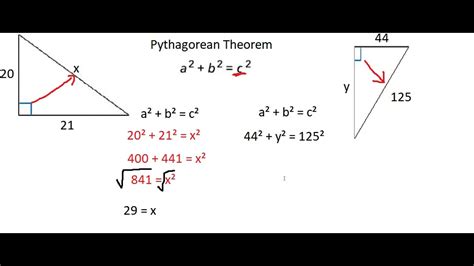 Pythagorean Theorem Two Examples Youtube