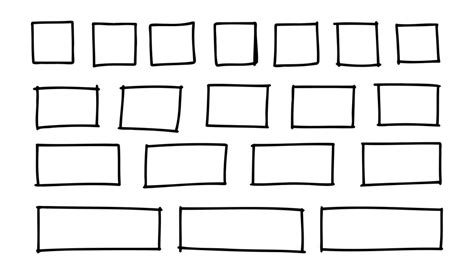 Premium Vector Free Outline Hand Drawn Vector Squares Rectangles Different Sizes Scribble