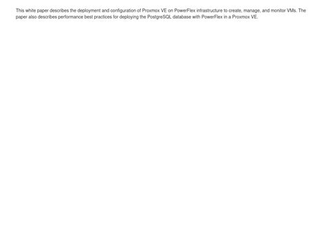 Introduction Proxmox Virtual Environment On Dell Powerflex Dell