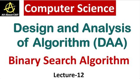 Binary Search Algorithm In Computer Science Design And Analysis Of