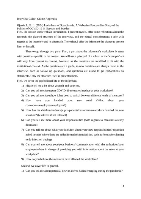 pdf online appendix interview guide gjerde