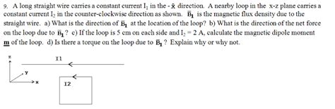 solved a long straight wire carries a constant current i 1