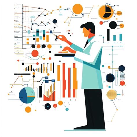 a visual of a researcher using statistical tools to identify trends and