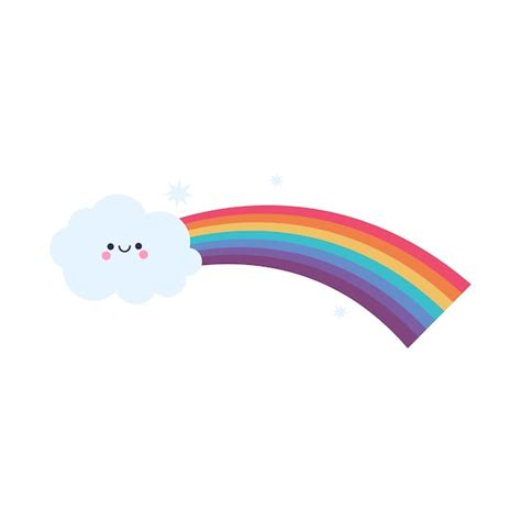 Premium Psd Rainbow Cloud Isolated