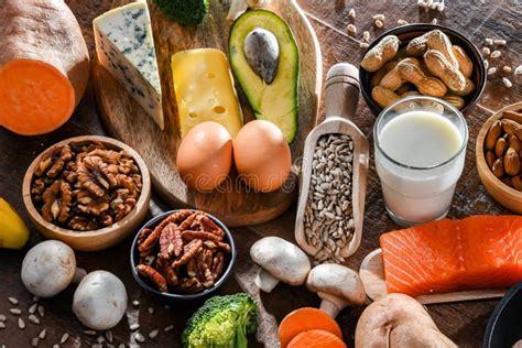 Composition With Food Products Rich In Biotin Stock Image Image Of