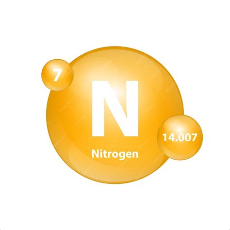 Premium Vector Nitrogen N Icon Structure Chemical Element Round