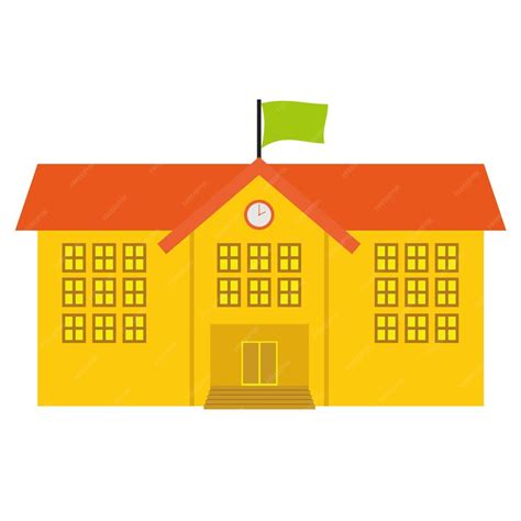 Premium Vector Flat School Building Vector Illustration Back To