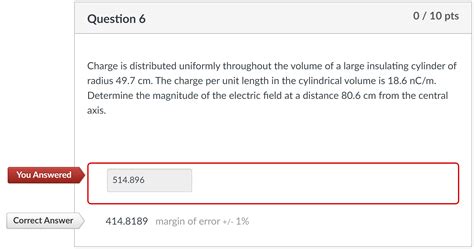 [solved] charge is distributed uniformly throughout the vol
