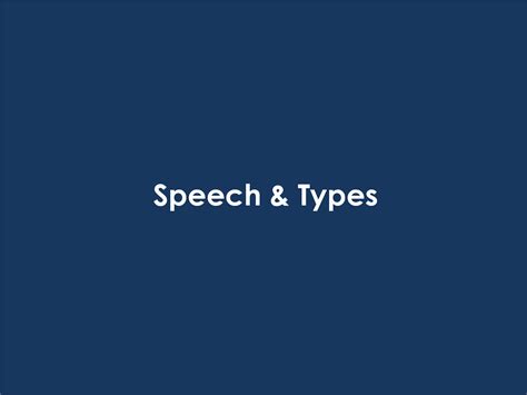 SOLUTION Speech Types Studypool