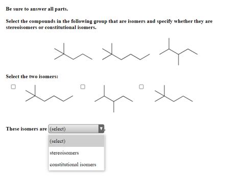 Solved Be Sure To Answer All Parts Select The Compounds In