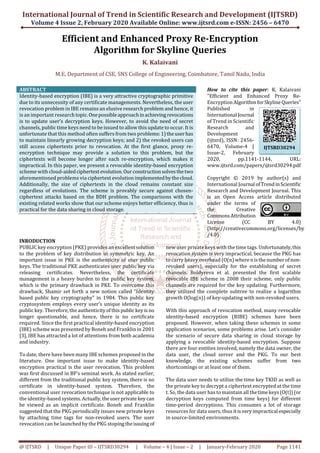 Efficient And Enhanced Proxy Re Encryption Algorithm For Skyline Queries PDF