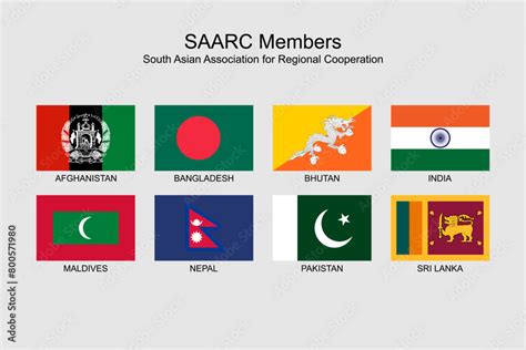 Saarc Member Countries Flags Pack Vector Flags Of South Asian Association Of Regional