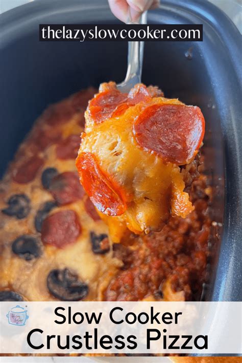 Slow Cooker Crustless Pizza Casserole The Lazy Slow Cooker