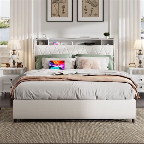 Full Size Bed Frame With Ergonomic Headboard Full Bed Frame With