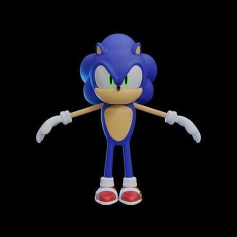 Sonic The Hedgehog 3d Model Rigged Cgtrader