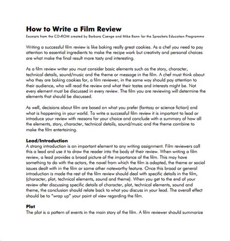 Movie Review Template