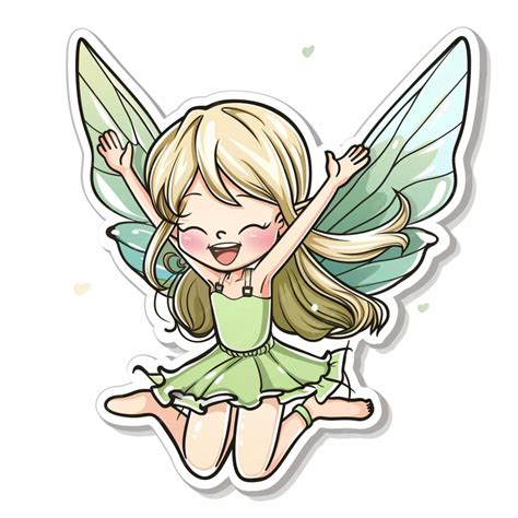 Premium Photo Sticker Design Of A Cute Pixie With Beautiful Wings