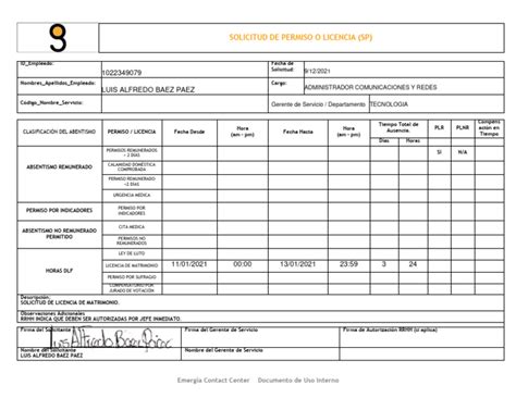 Formato De Permisos Pdf
