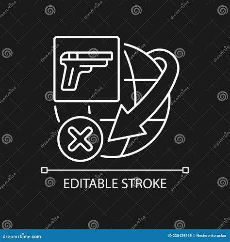 International Restriction On Firearms Shipping White Linear Icon For Dark Theme Stock Vector