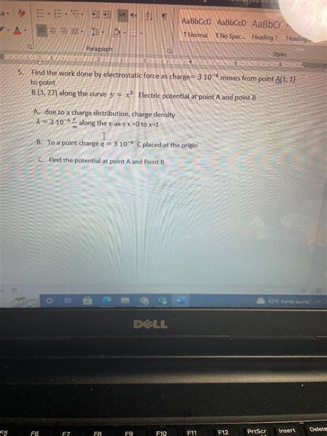 5 Find The Work Done By Electrostatic Force As